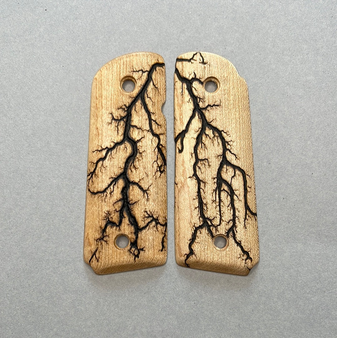 1911 Compact Size Electrocuted Maple Grips - 022 – Andalog